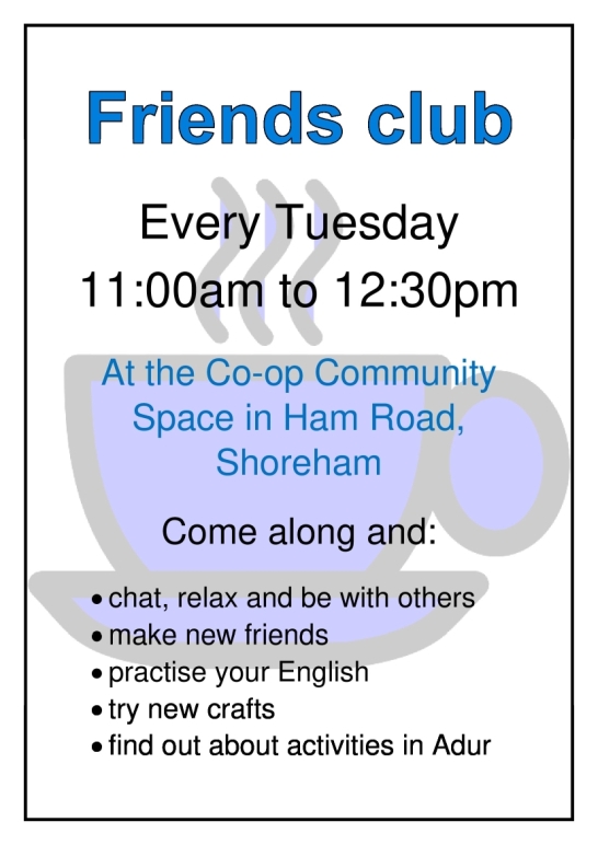 Friends Club – Adur Voluntary Action
